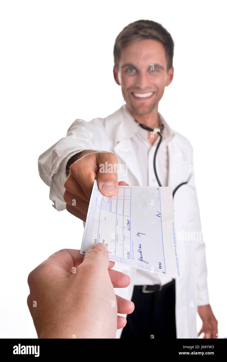doctor handing prescription Stock Photo - Alamy