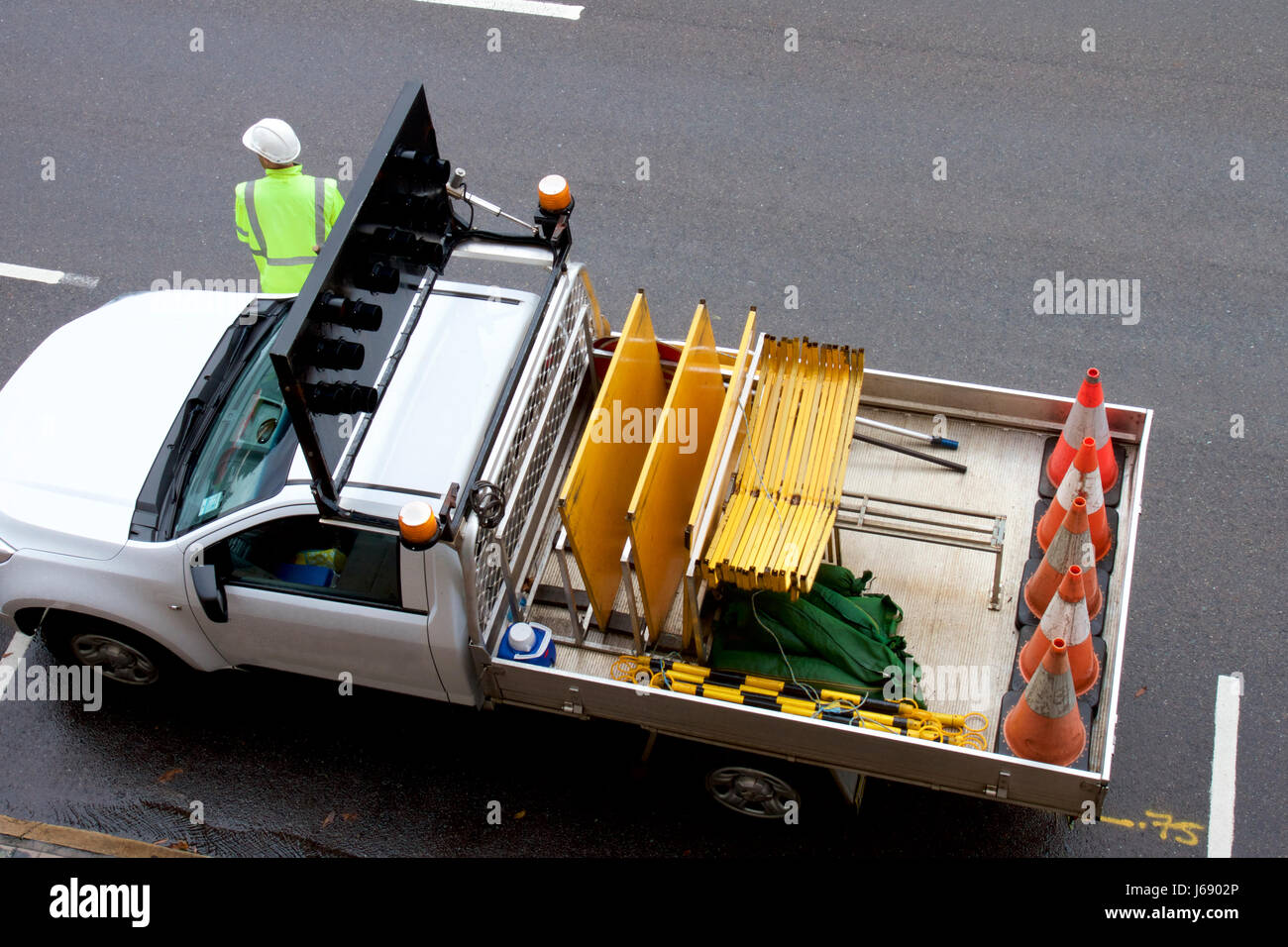 construction vehicle on a road, Newcastle, Australia Stock Photo - Alamy