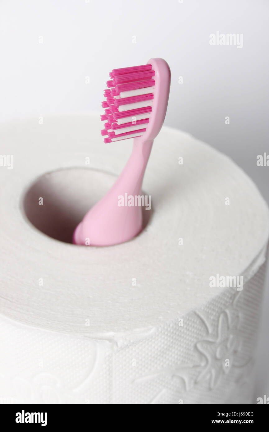 roll toothbrush toilet paper sheet of paper paper pink roll hygiene ...