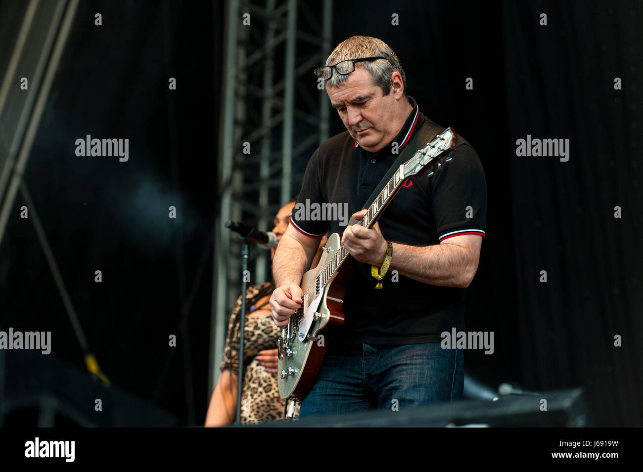 Wirral, UK. 19th May 2017. Liverpool band, The Farm, with lead singer ...