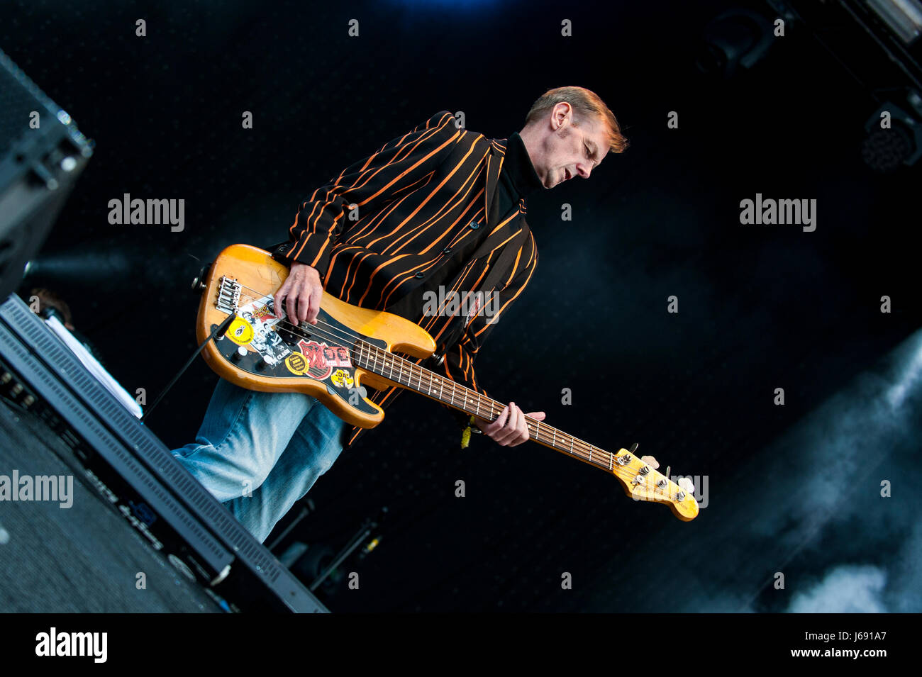 Wirral, UK. 19th May 2017. Liverpool band, The Farm, with lead singer ...