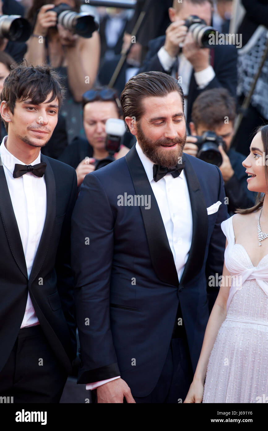 Cannes, France. 19th May, 2017. Jake Gyllenhaal, Devon Bostic and Lily ...