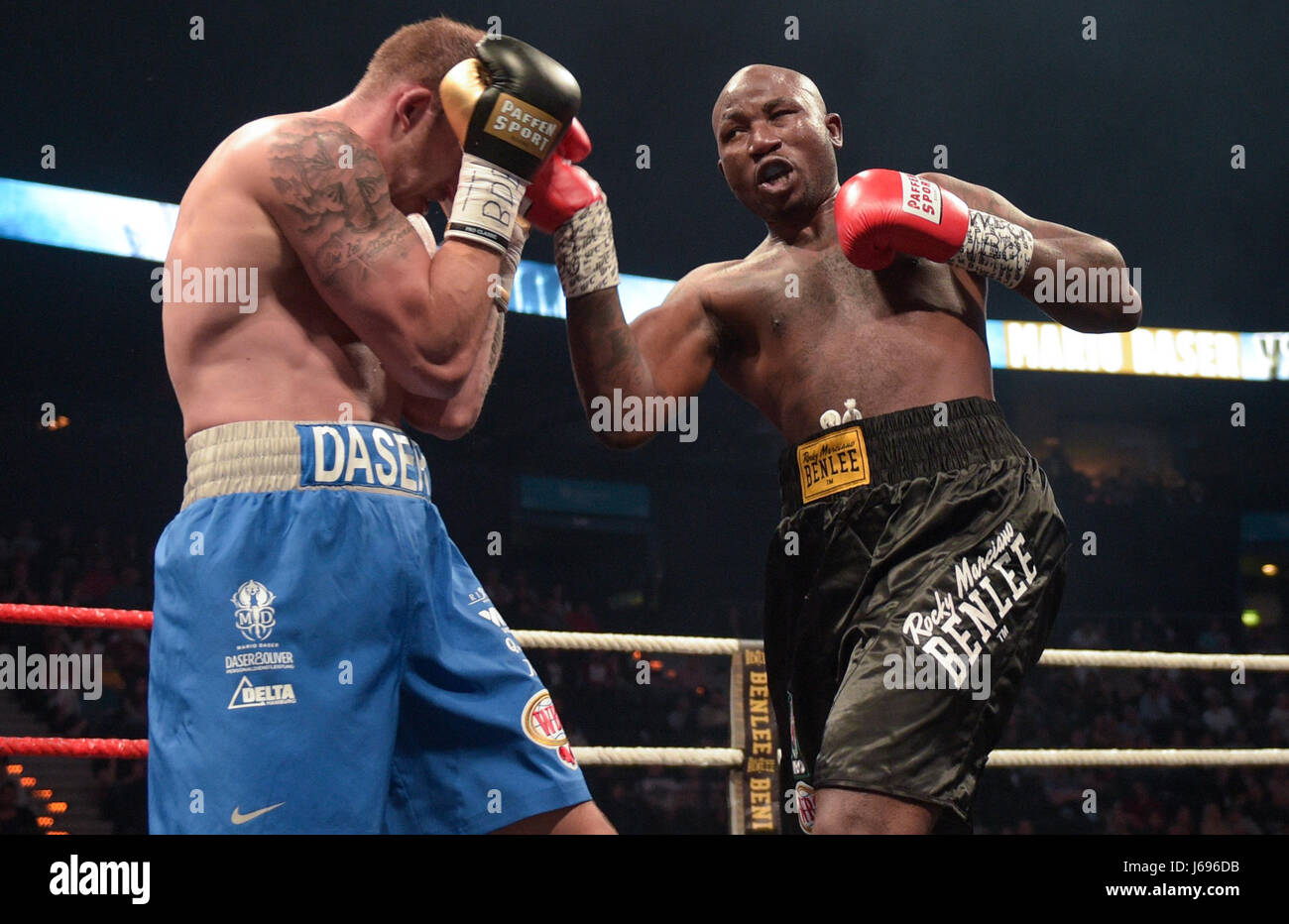 Hamburg, Germany. 20th May, 2017. German boxer Mario Daser in action ...