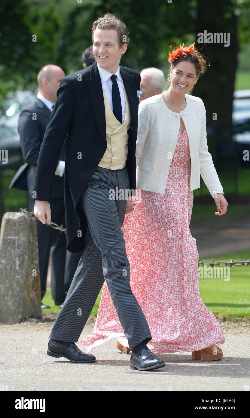 arriving to the wedding of Pippa Middleton and James Matthews in St ...