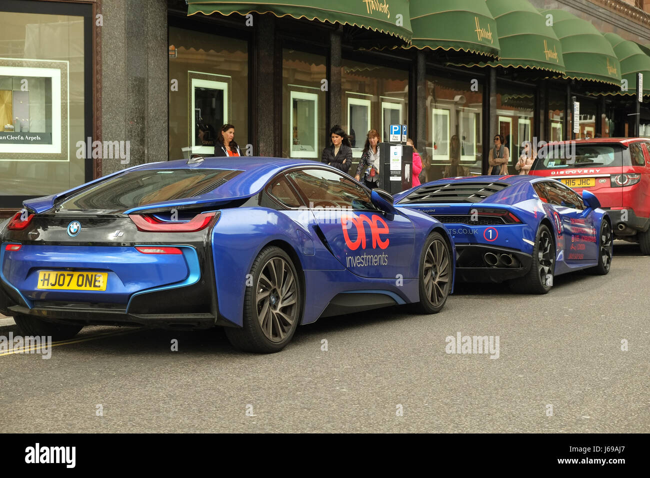 London, UK. 20th May 2017. Super cars seen outside Harrods ...