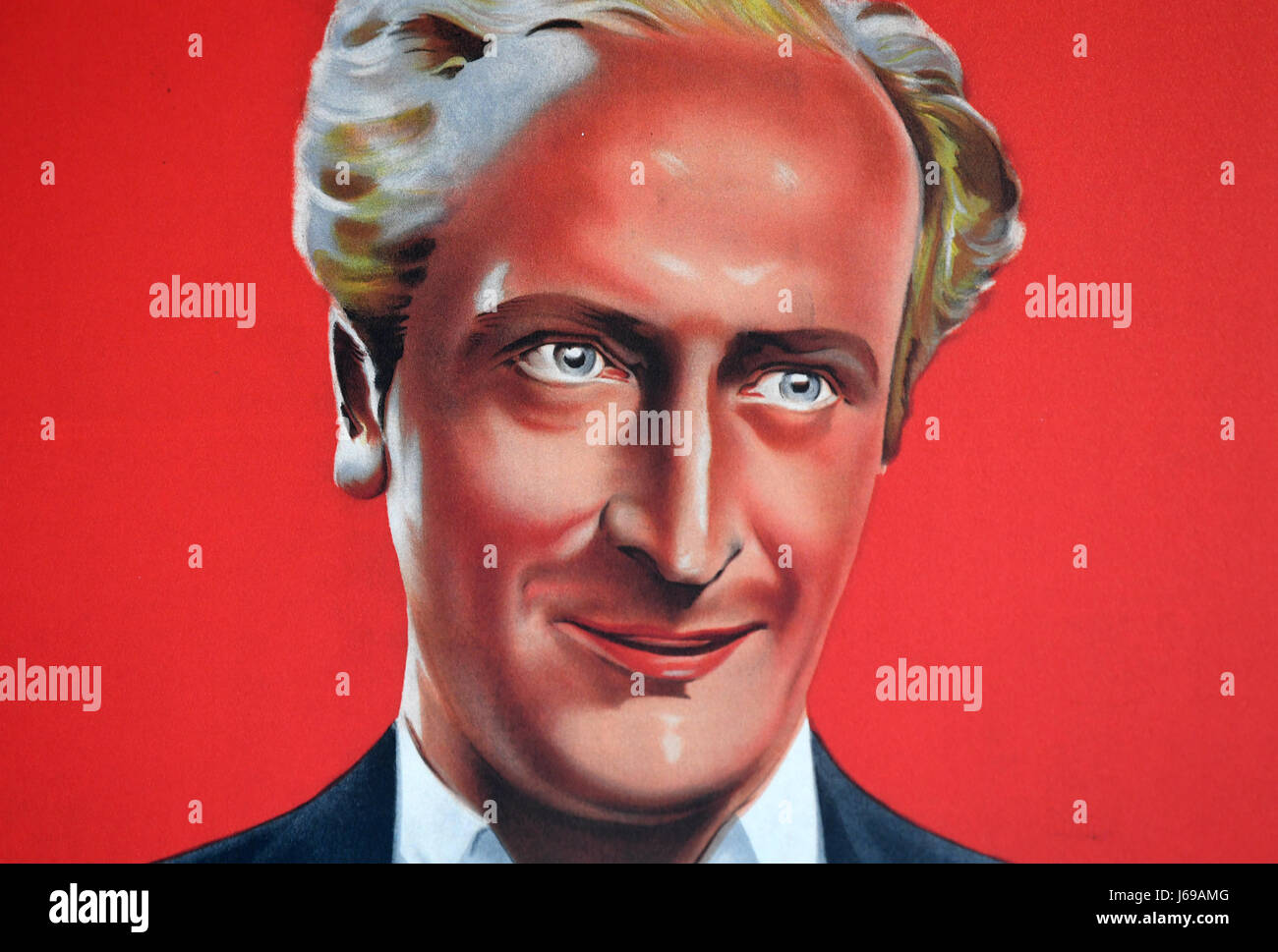 A historical poster showing actor Hans Albers at Potsdam's film museum ...