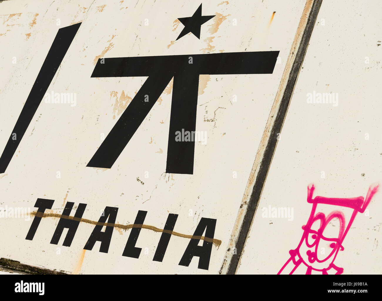 Hamburg, Germany. 17th May, 2017. The logo of the Thalia Theatre seen ...