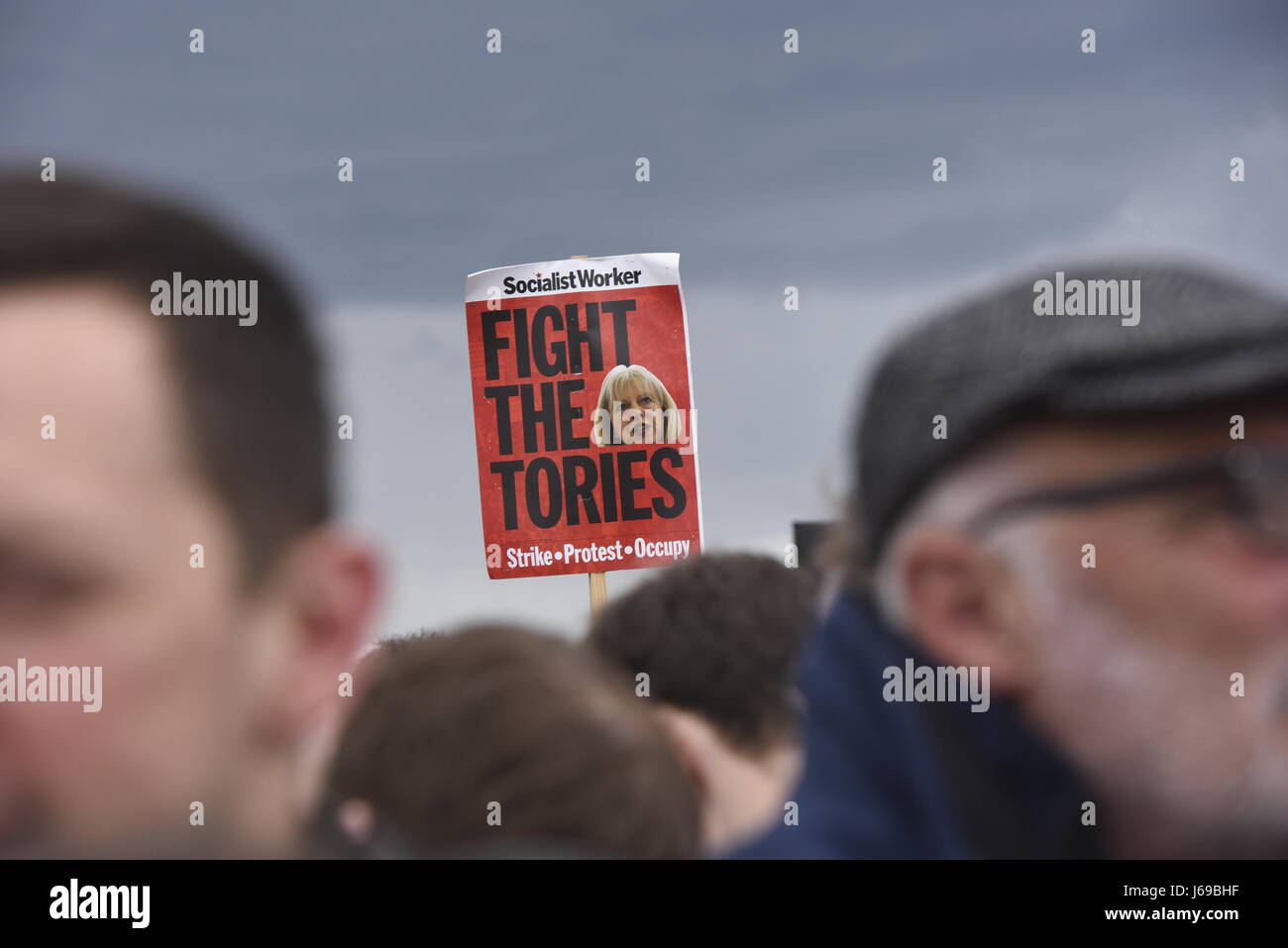 West Kirby, England, UK. 20th May 2017. Socialist Worker sign placard ...