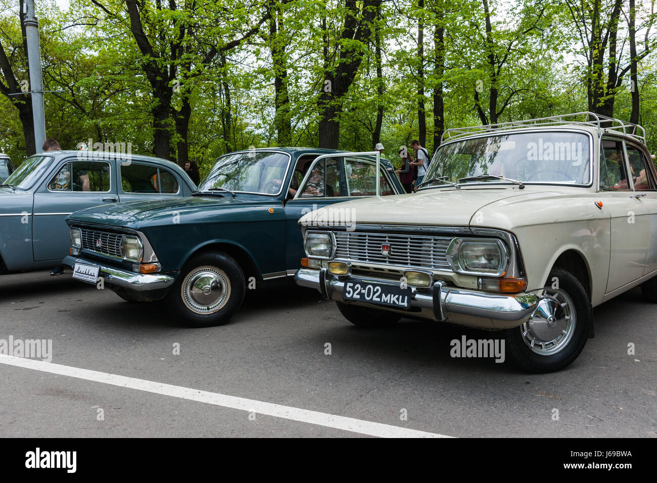 Russia, Moscow. Saturday, May 20, 2017. A show of vintage cars and ...