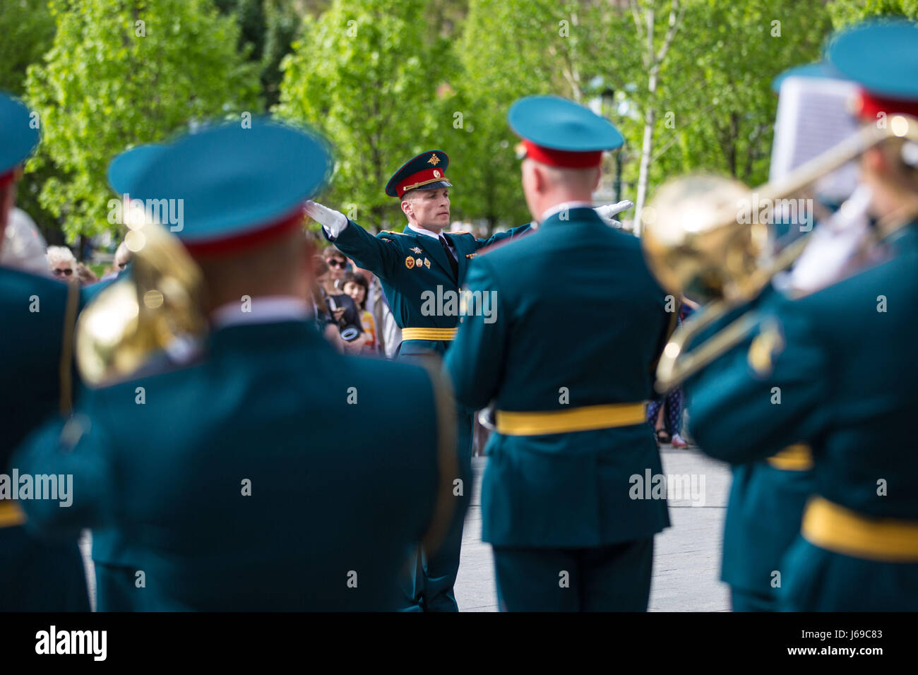 Moscow, Russian. 20th May, 2017. Musicians of a Russian military band ...