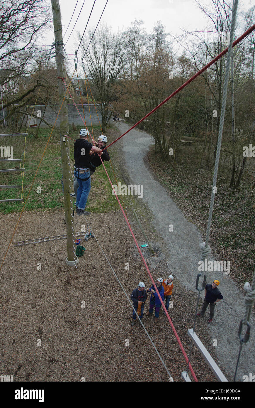 balancing on the pirates crossing Stock Photo - Alamy