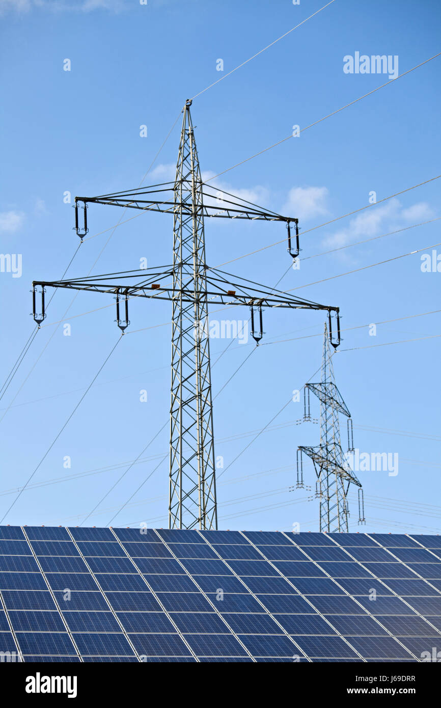 solar panels and a power pole Stock Photo - Alamy