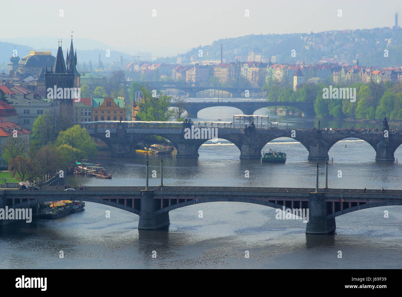prague bridges from above - prague bridges aerial view 04 Stock Photo ...