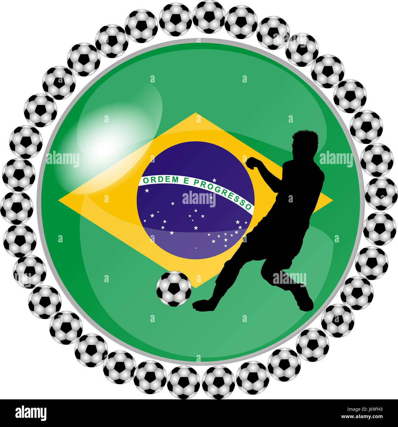 Button flag soccer world championship player ball flag hi-res stock ...