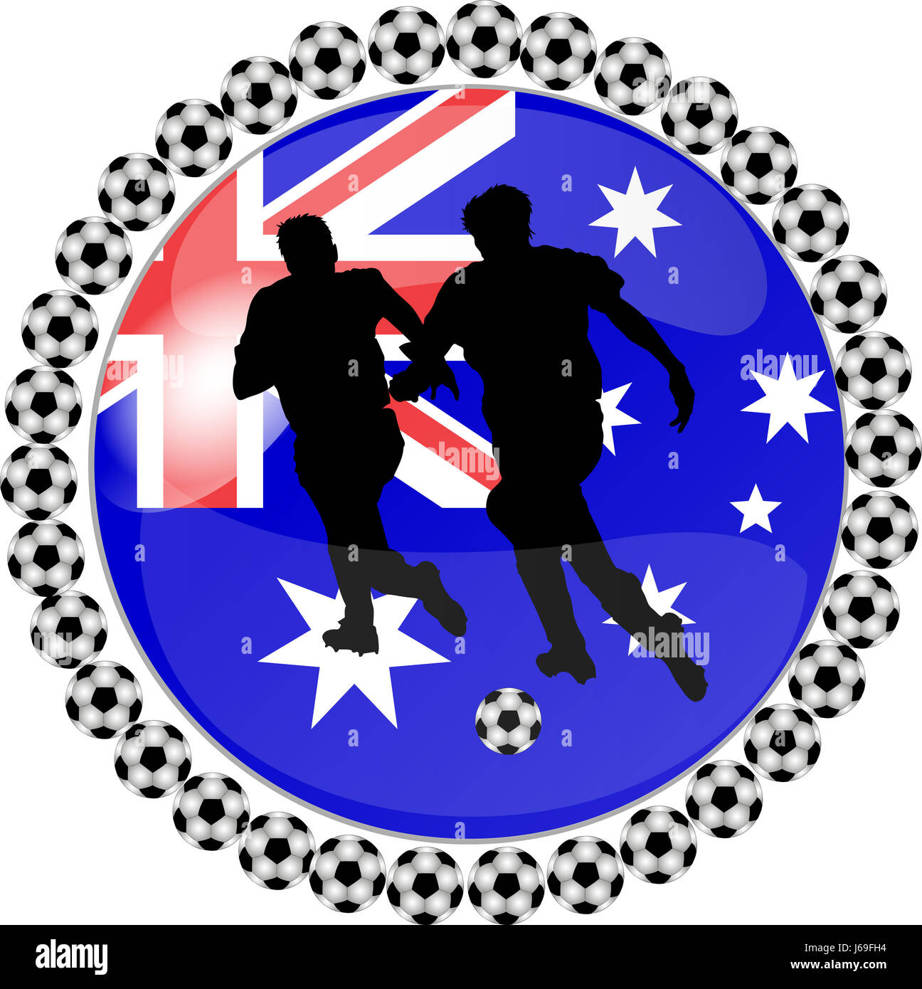 Button flag soccer world championship player ball flag hi-res stock ...