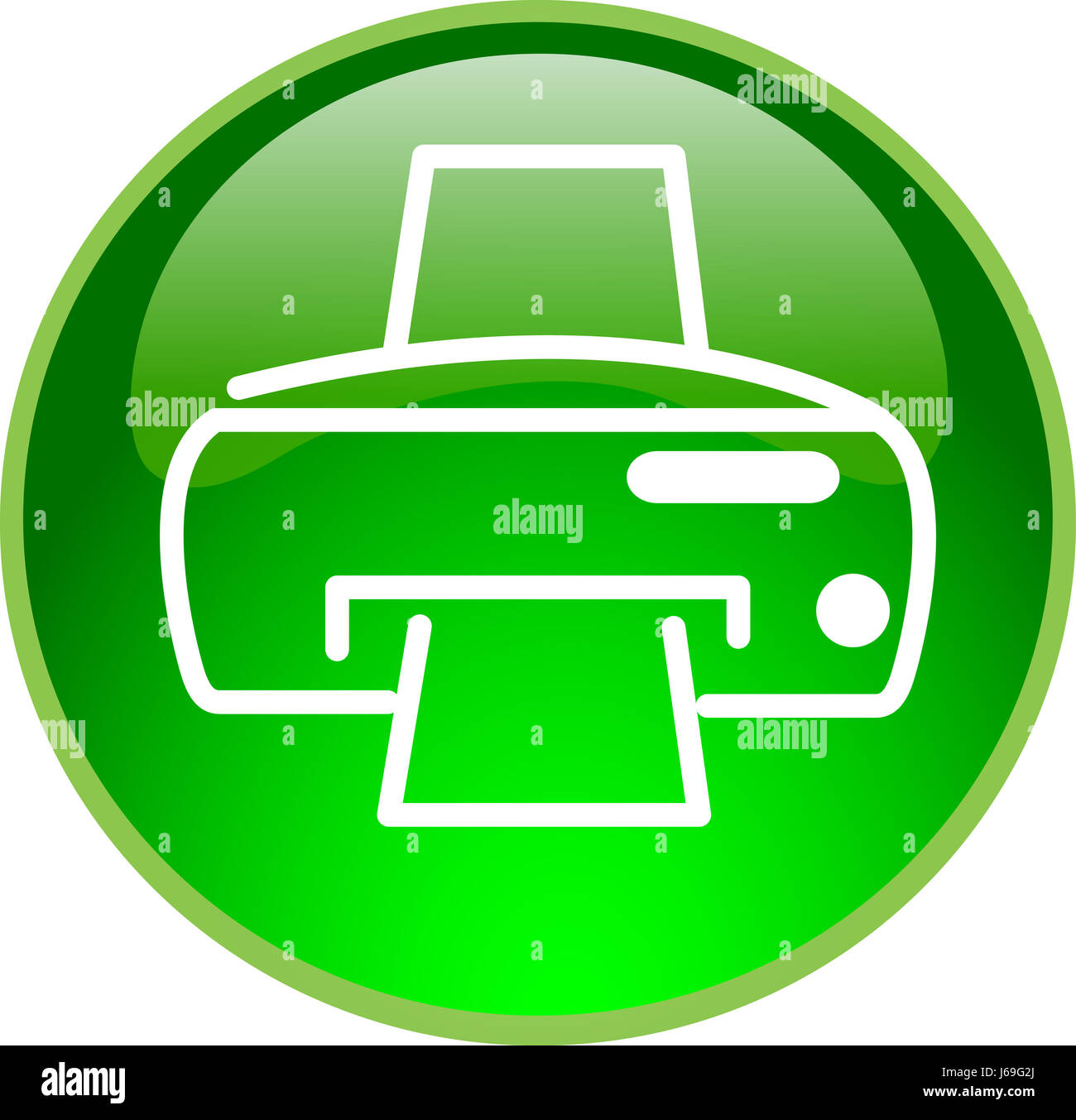 3d button green printer Stock Photo - Alamy