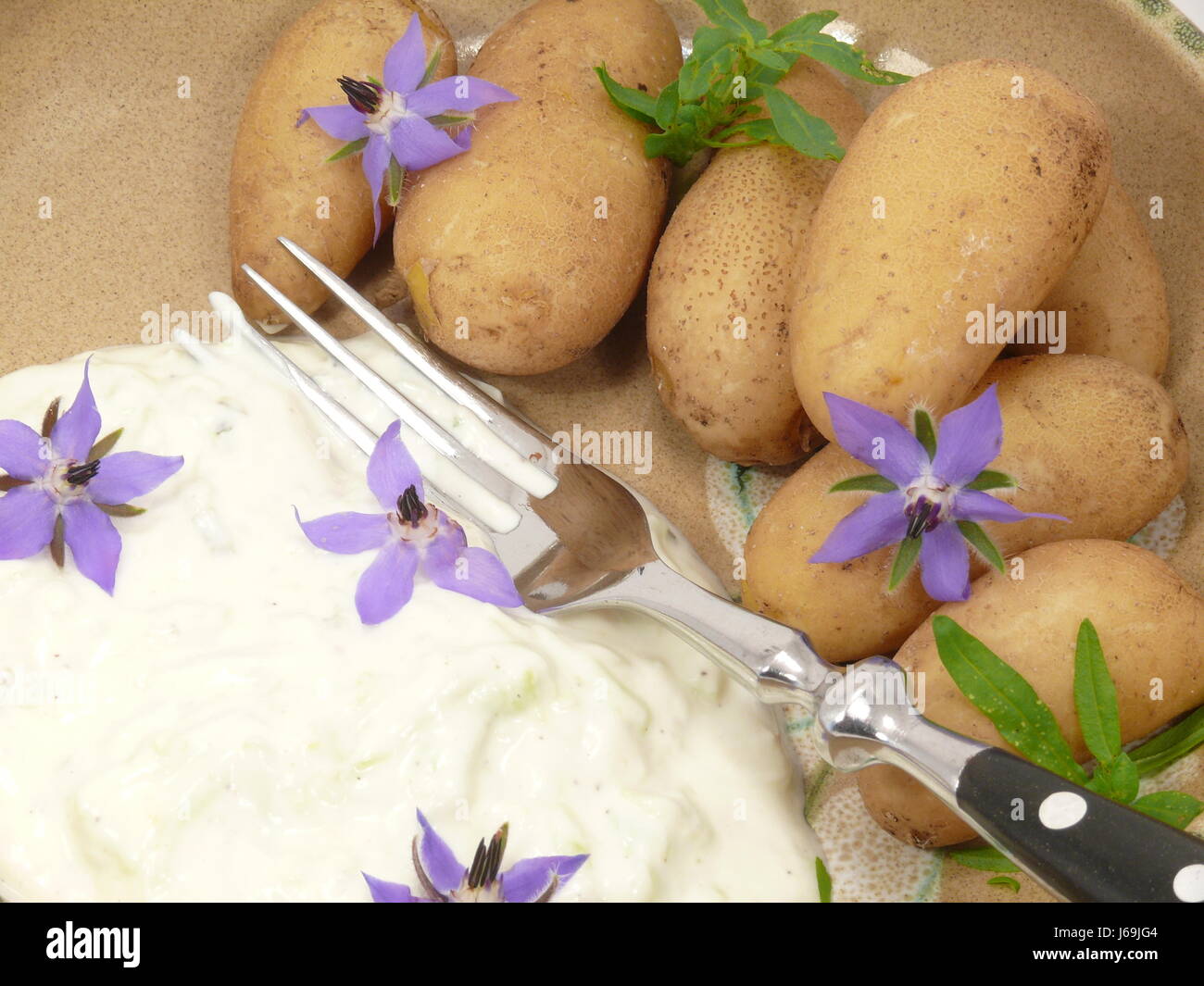 cream cheese and small potatoes Stock Photo - Alamy