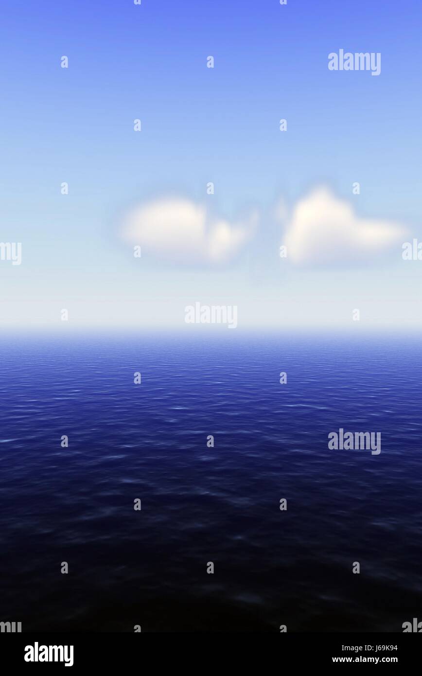 blue travel clouds firmament sky salt water sea ocean water nature blue ...