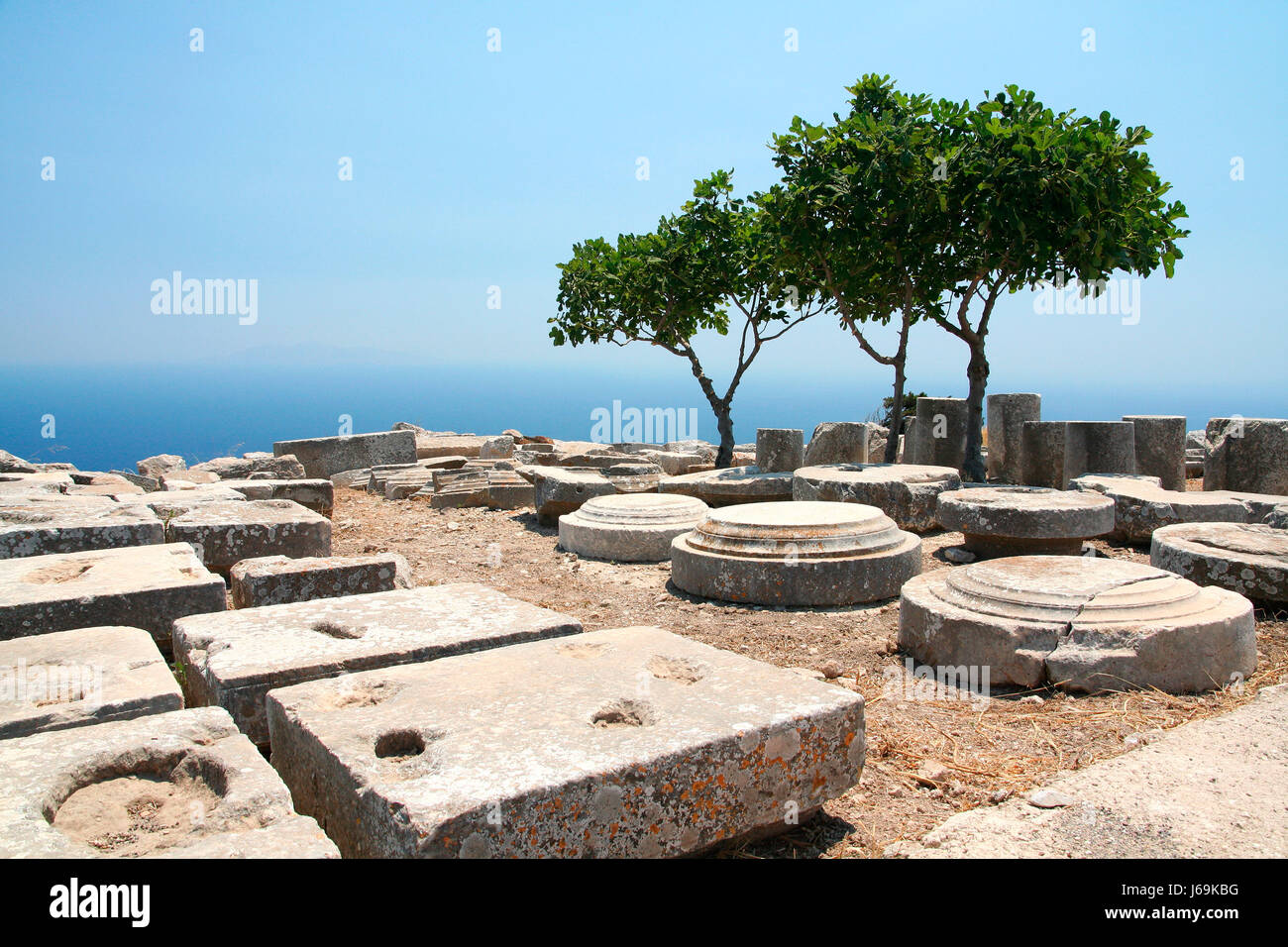 greece greek ancient blue travel habitation famous tree trees stone ...