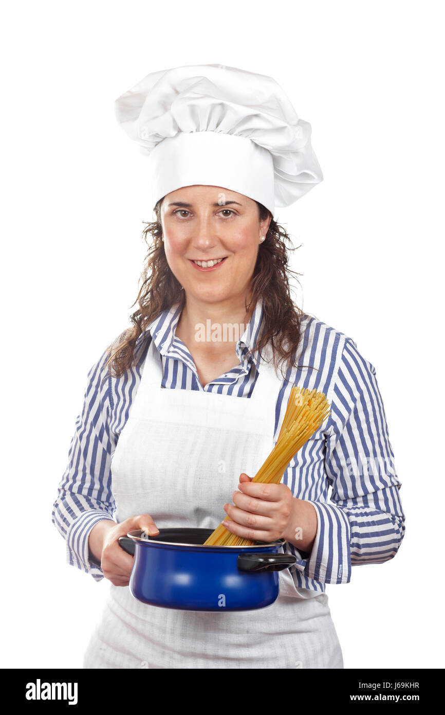 woman spaghetti pasta cook chef woman restaurant laugh laughs laughing ...