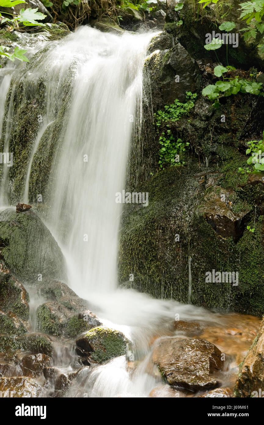 mountains hike go hiking ramble rock waterfall purity river water ...
