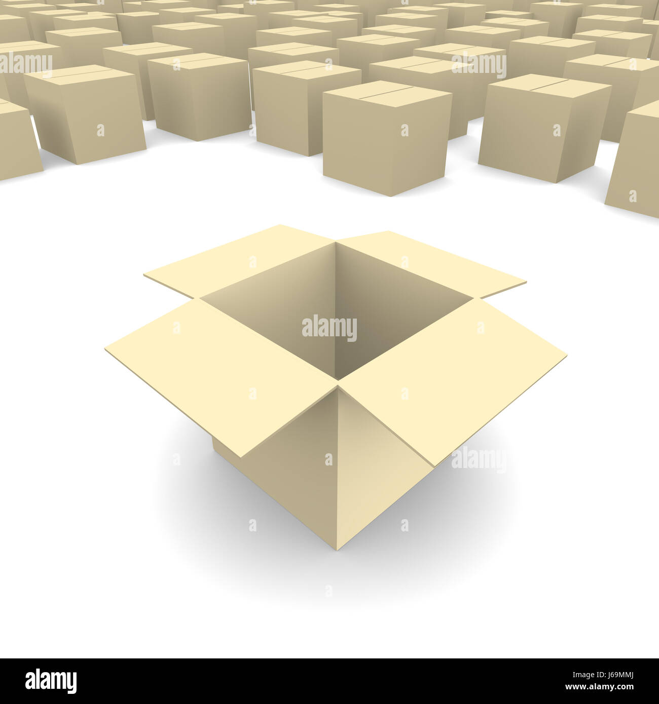 illustration open card box uncap cardboard carton board object objects ...