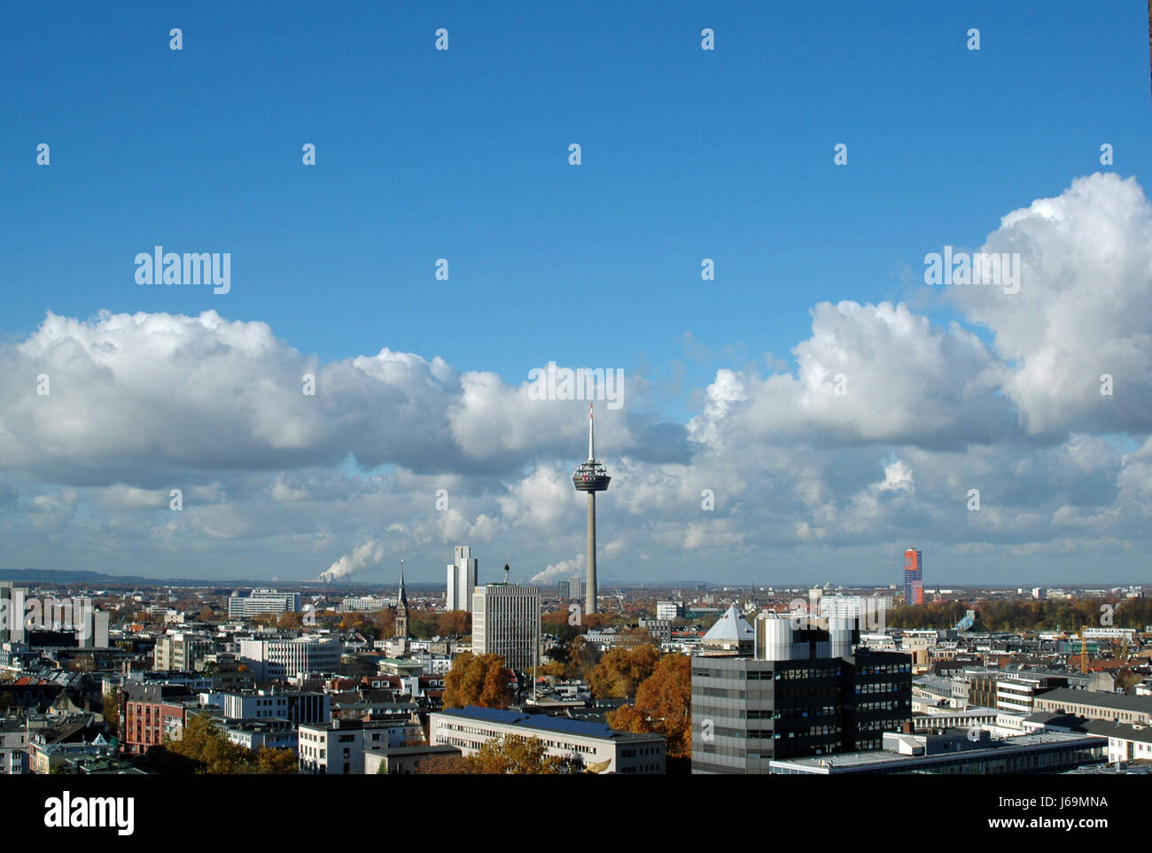 aerial perspective cologne television tower sight view outlook ...