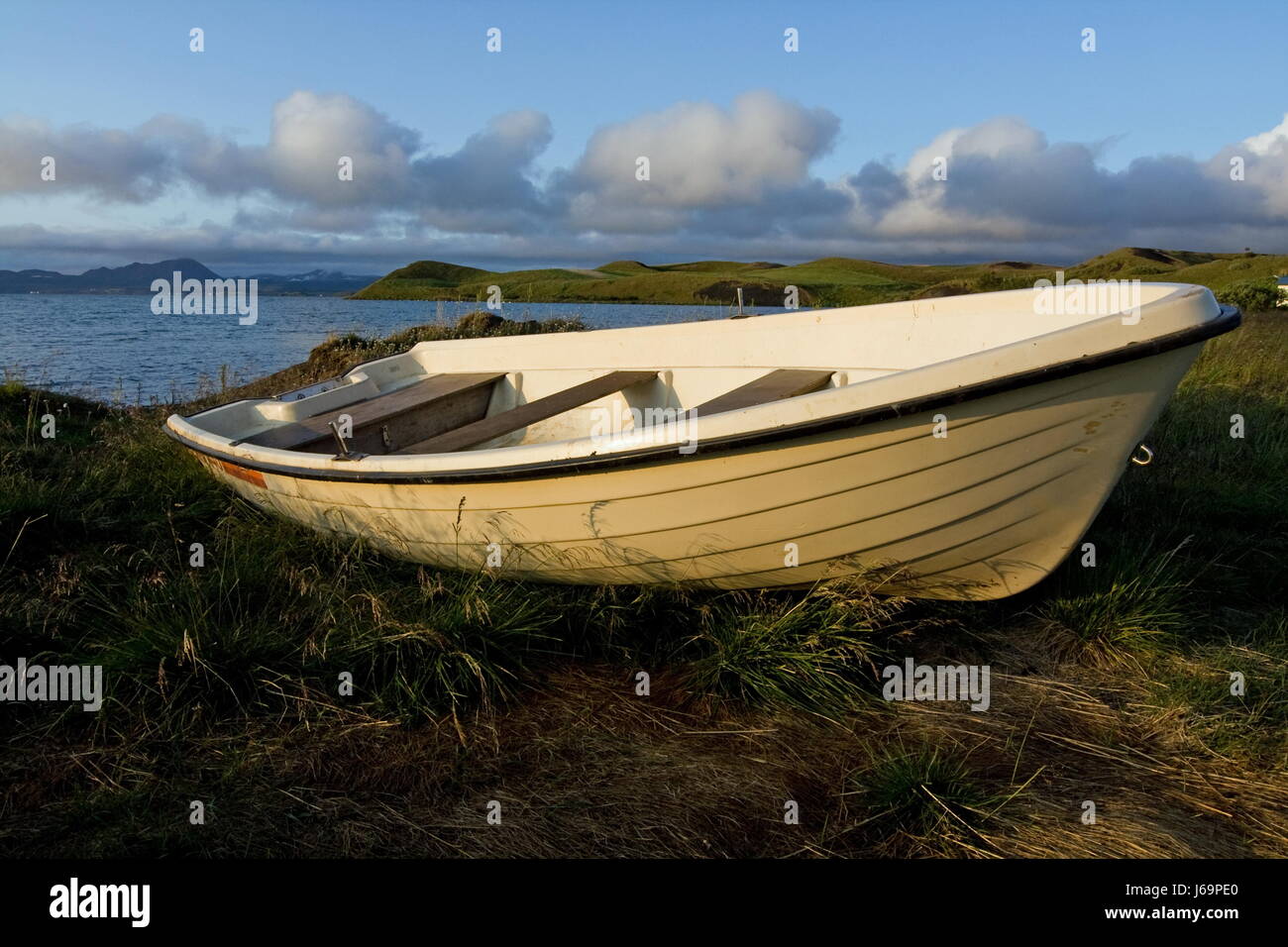 landscape with boat Stock Photo - Alamy