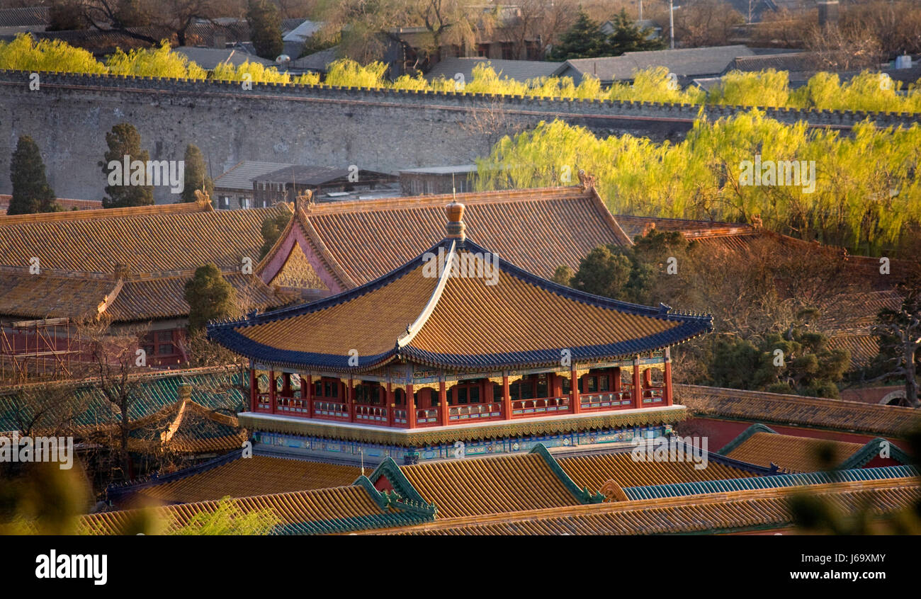 china pavilion beijing blue buildings temple city town cultural goal ...