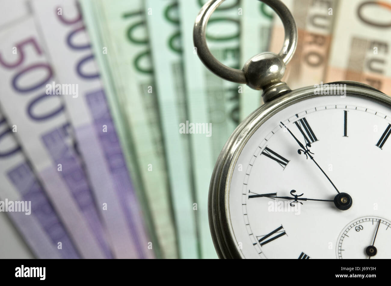 euro clock time bank note treasury notes bills cash cold cash money in ...