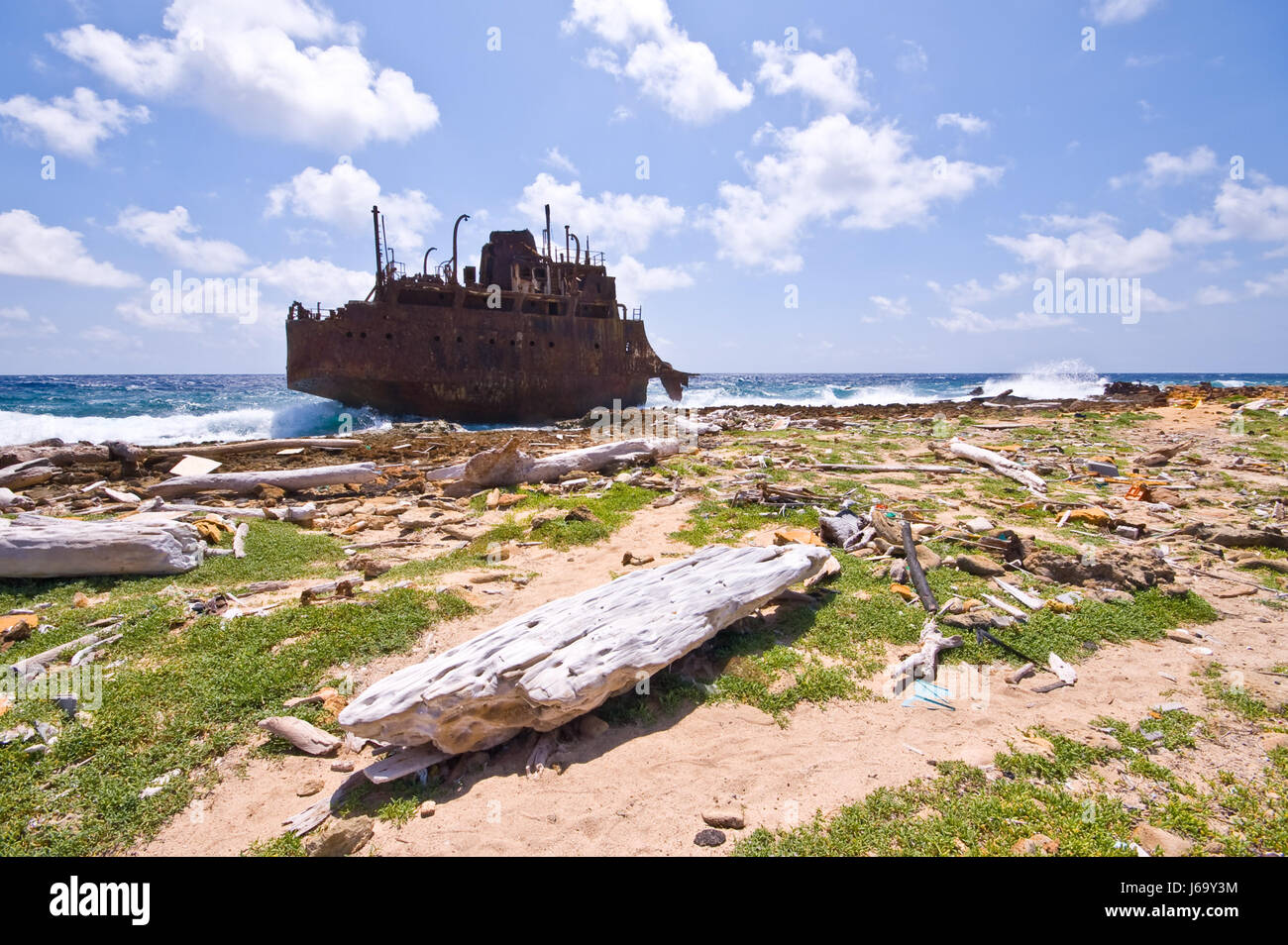rusty scrap wreck ship rubbish sweepings salt water sea ocean water ...