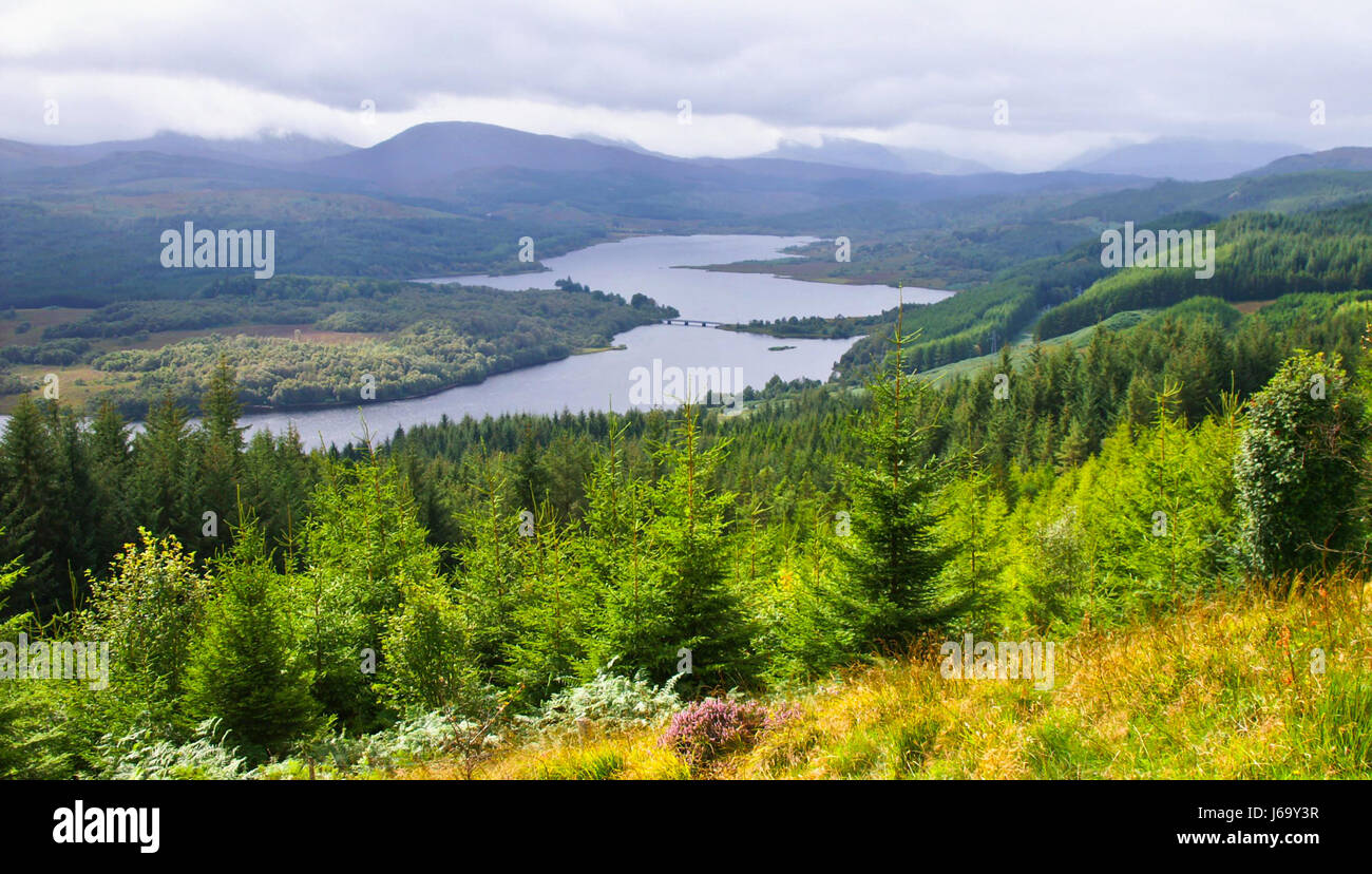 stream valley scotland highlands heather lawn green river water fall ...