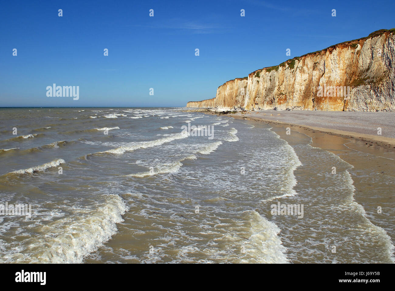 beach seaside the beach seashore france steep coast cliff limestone ...