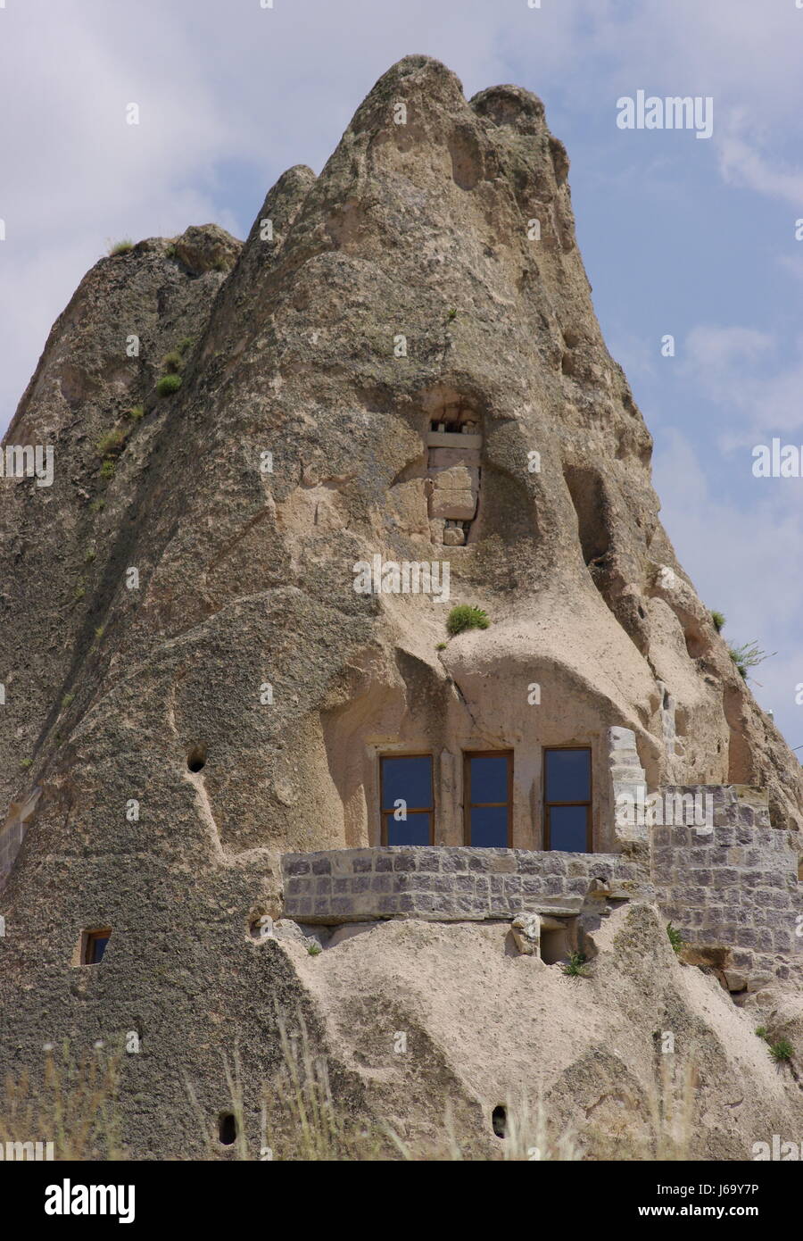 house building stone summer summerly rock balcony style of construction ...