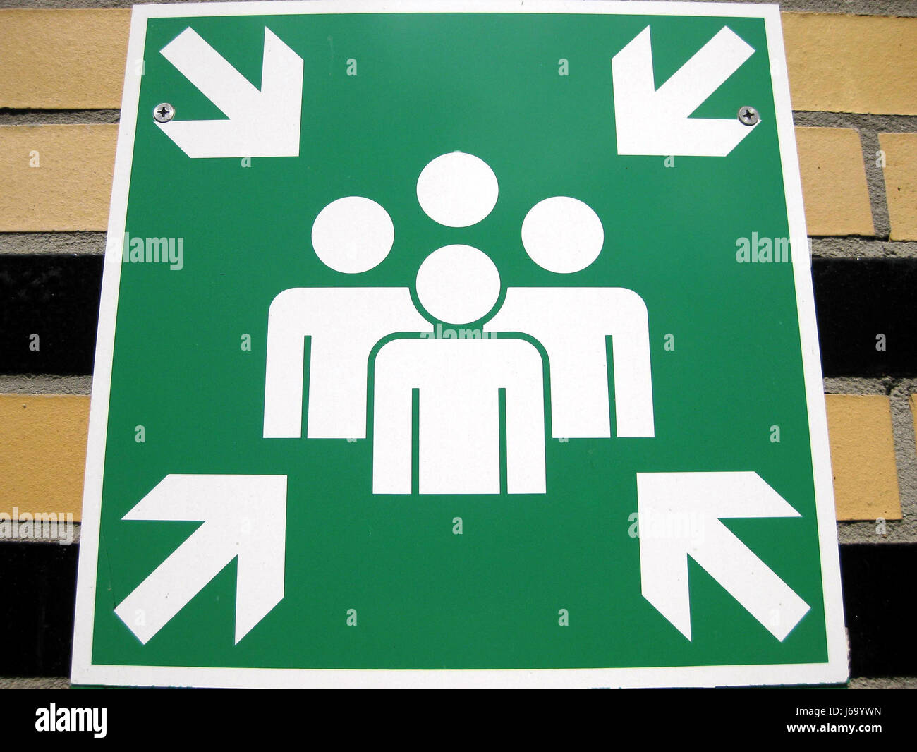 assembly point fire alarm Stock Photo - Alamy