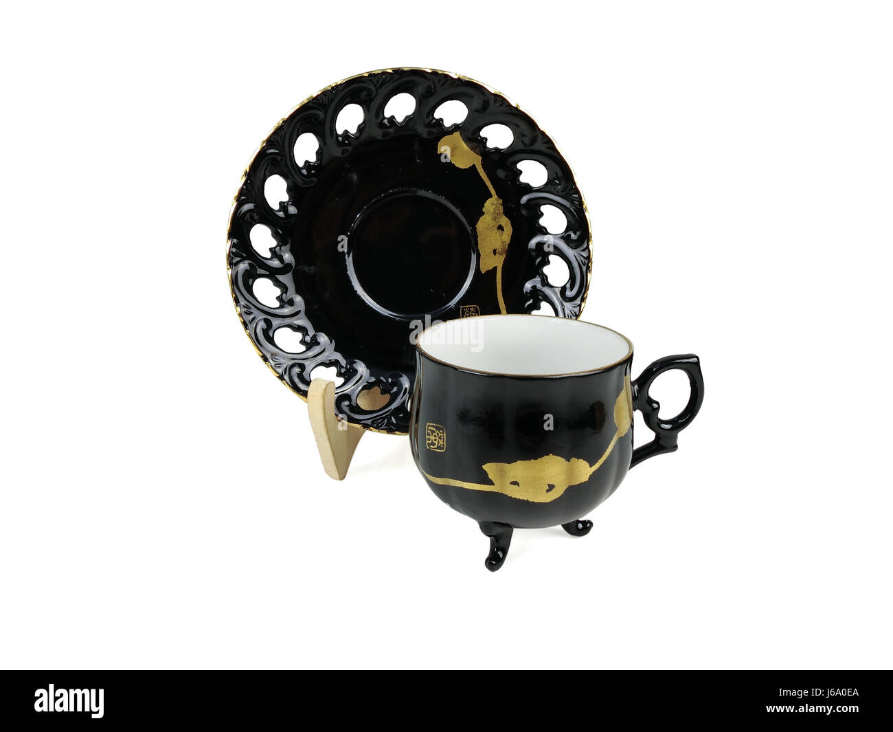 Chinese set of tea cups on white background Stock Photo - Alamy