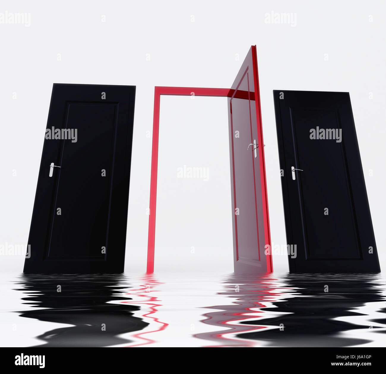 reflection doors choice red water inside room door reflection closed ...