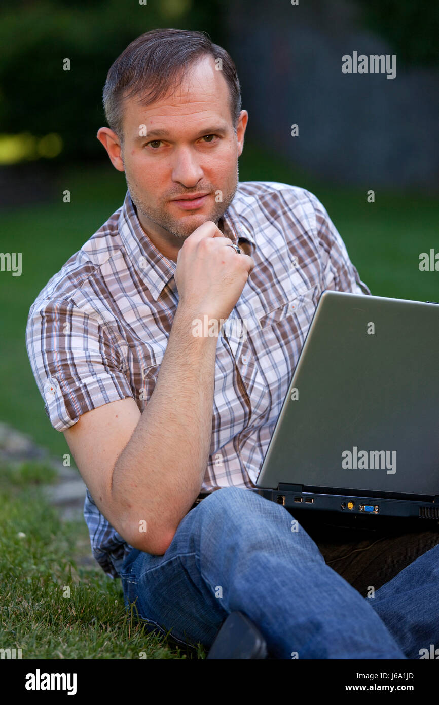 laptop notebook computers computer park on the way work job labor ...