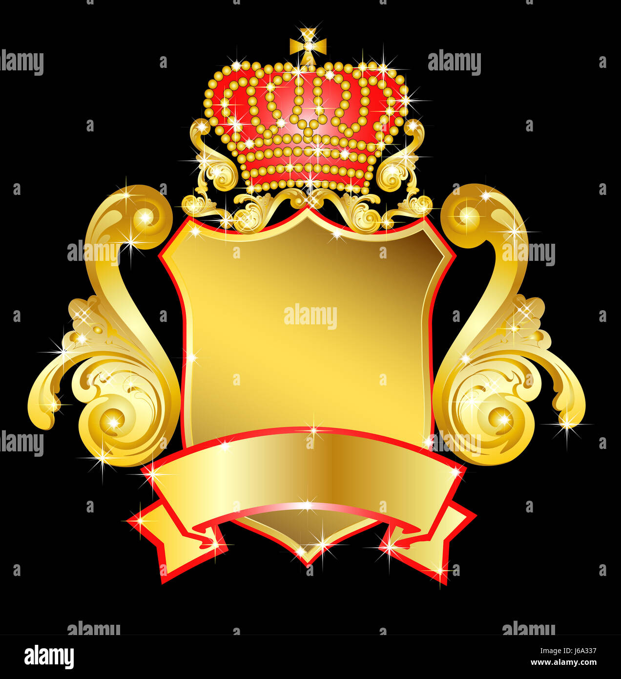 golden crest with crown Stock Photo - Alamy