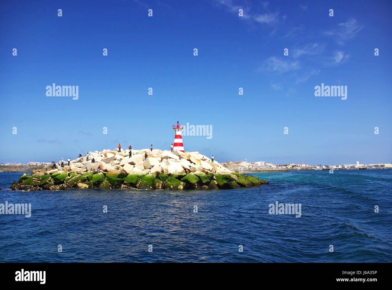 blue navigation traditional fisherman port landscape scenery ...