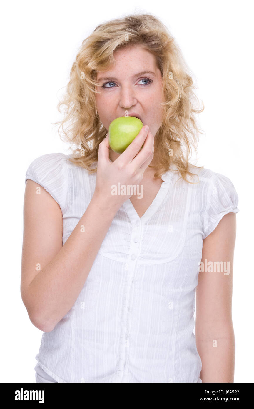 young woman with apple Stock Photo - Alamy