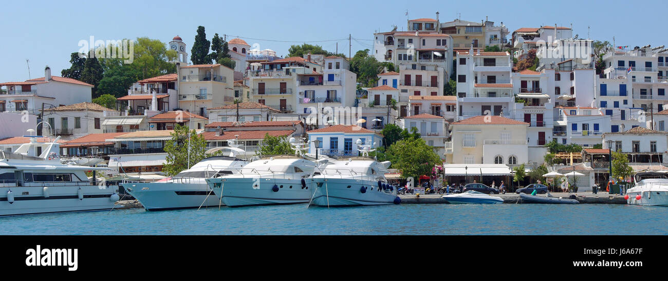 panorama - skiathos,harbor view Stock Photo - Alamy
