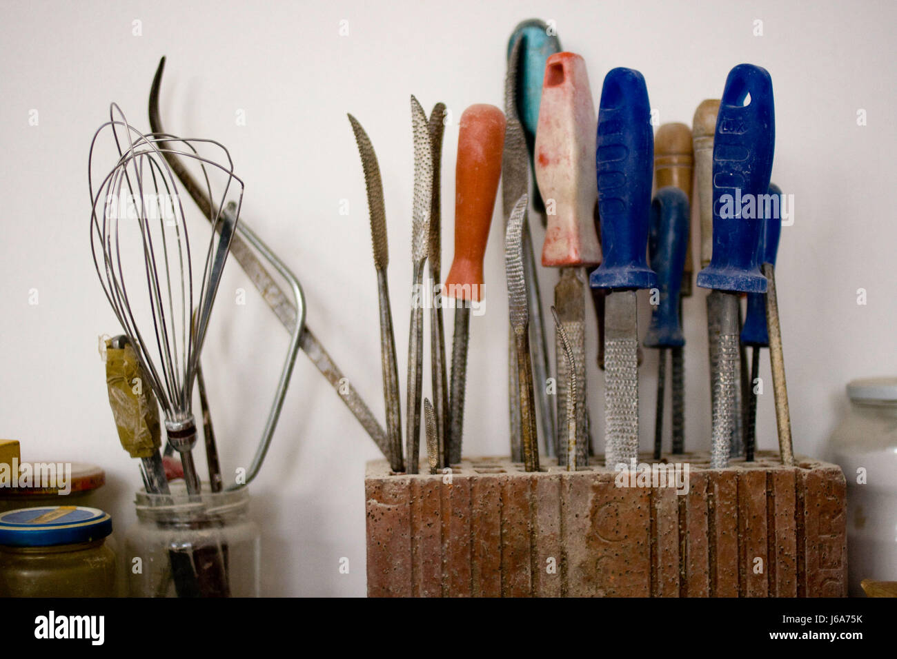 tool workplace atmosphere sculptor workshop file still life tool ...