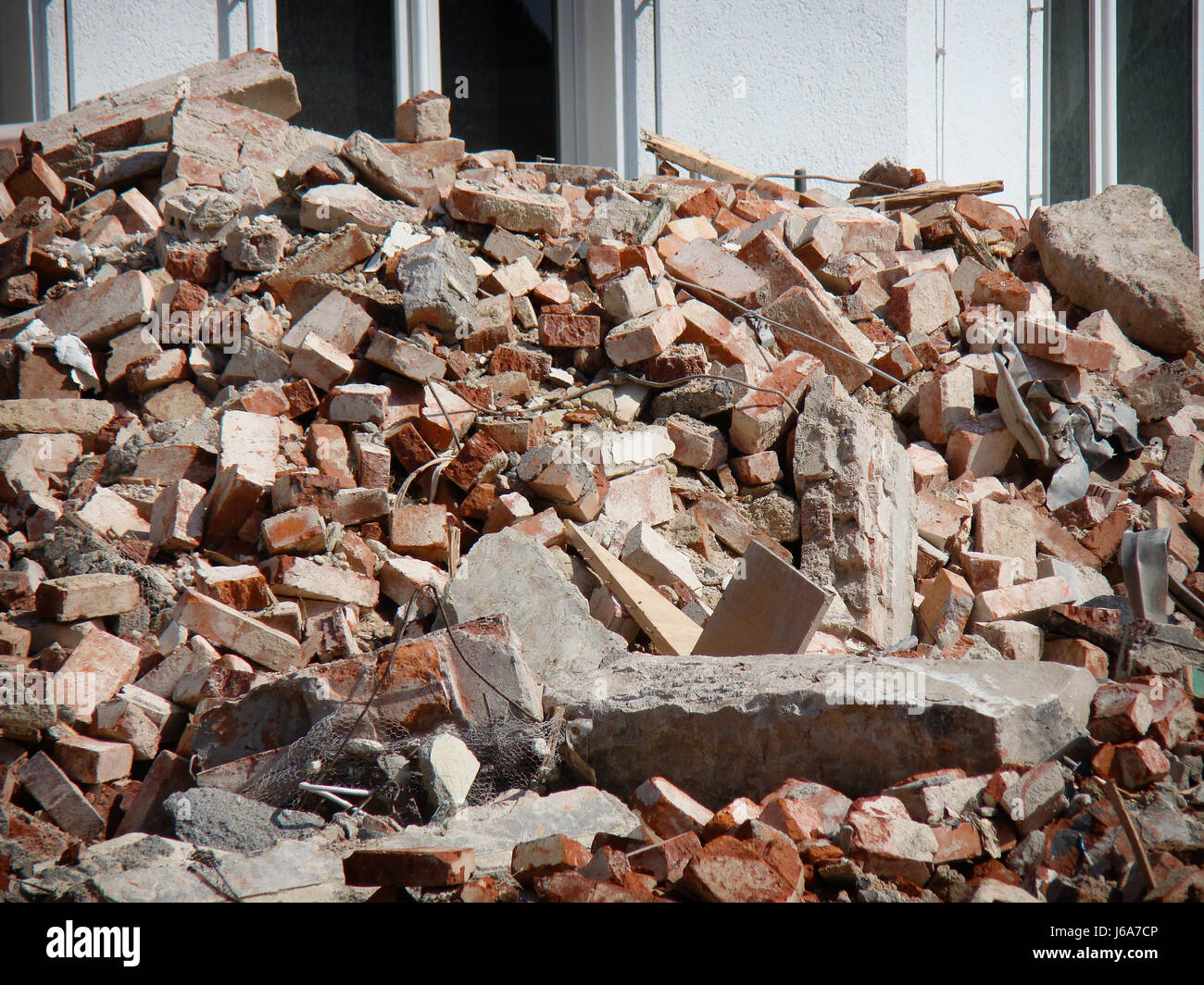 window porthole dormer window pane debris construction work renovate ...