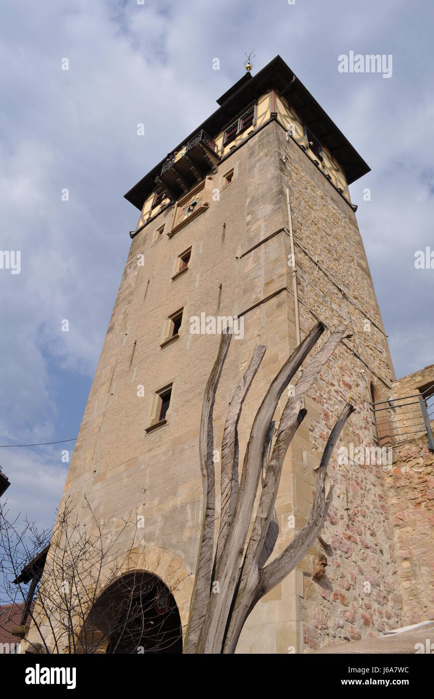 tower germany german federal republic chateau castle blue high pressure ...