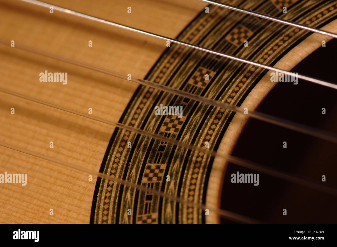 music musical classical guitar strings string packthreads guitars crooked Stock Photo - Alamy