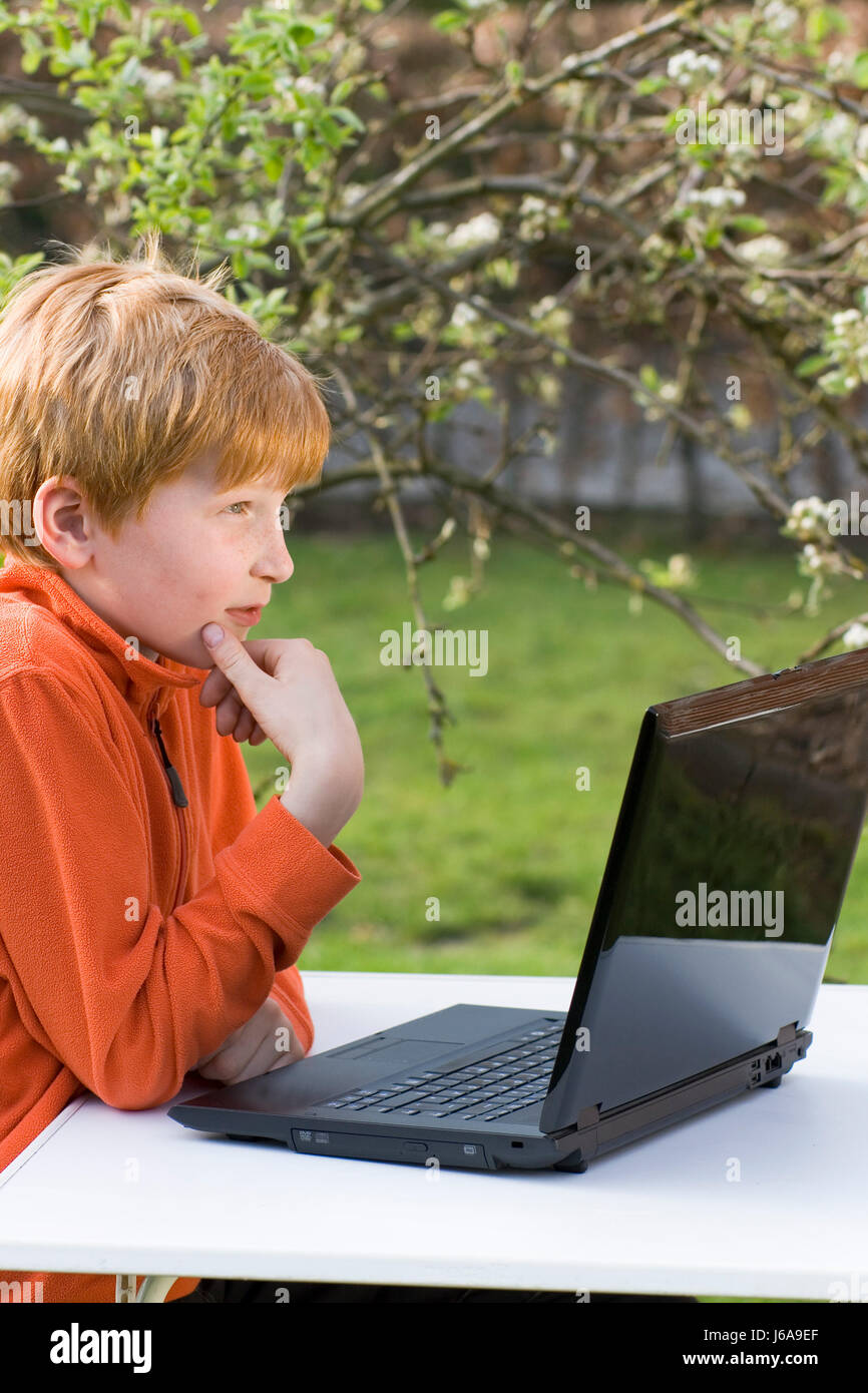 laptop notebook computers computer modern modernity childhood boy lad ...