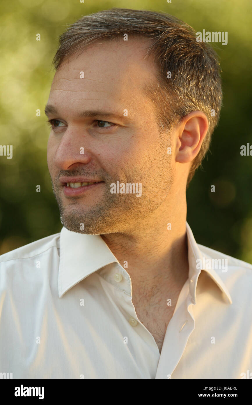 male masculine face portrait outdoor happiness man humans human beings ...