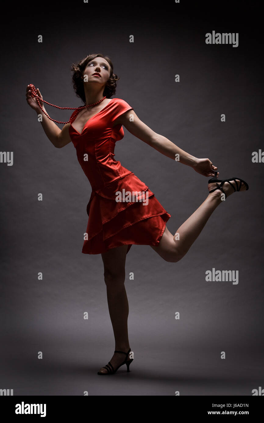 fashion modern modernity style evening dress mini dress red woman ...