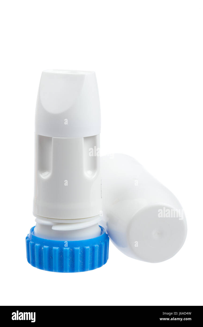 plastic synthetic material asthma applicator inhaler health isolated ...